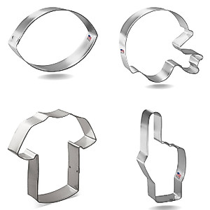 Football Cookie Cutter Set 4 Pc - Foose Cookie Cutters - USA Tin Plated Steel