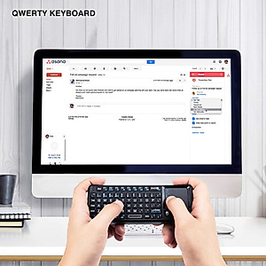Rii 2.4G Mini Wireless Keyboard with Touchpad Mouse,Lightweight Portable Controller with USB Receiver Remote Control for Windows/ Mac/ Android/ PC/Tablets/ TV/Xbox/ PS3. X1-Black .