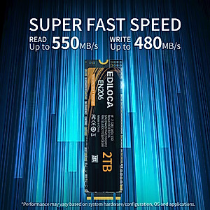Ediloca EN206 2TB SSD M.2 SATA 3D NAND TLC, M.2 2280 SATA III 6Gb/s SSD Internal Hard Drive, Read/Write Speed up to 550/480 MB/s, Compatible with Ultrabooks, Tablet Computers and Mini PCs