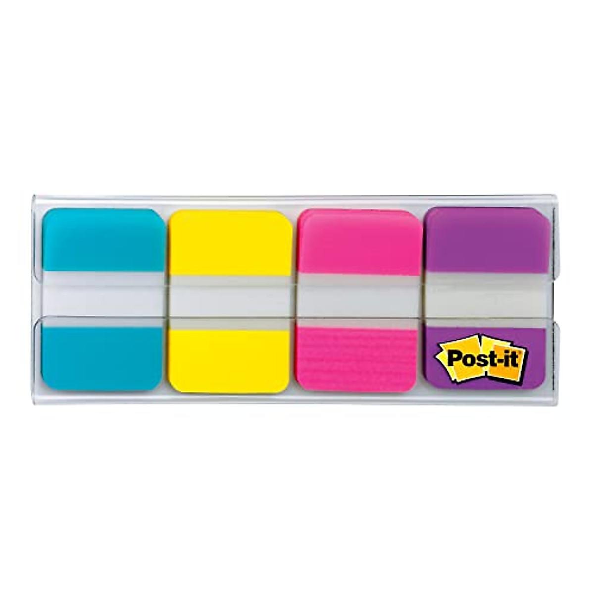 Post-it Tabs, 1 in Solid, Aqua, Yellow, Pink, Violet, 22/Color, 88/Dispenser (686-AYPV1IN)