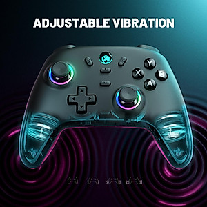 ECHTPower Wireless PC Gaming Controller - Hall Effect Joystick, 2.4G & Wired 1000Hz Polling Rate, 800mAh Battery, Adjustable Turbo/Vibration - for PC/Switch/iOS/Android