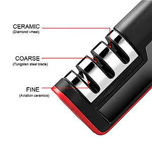 TSQ Professional Kitchen Knife Sharpener, Sharp and Practical, Tungsten Steel Blade, Diamond Grinding Wheel, Strong Effect, Detachable Grinding Head