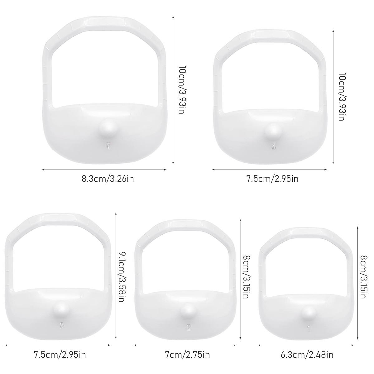 5 PCS Goat Beard Shaving Styling Template for Men, Different Size Goatee Trimming Stencil, Beard Shaper Styling Tool for Hairline Line-up, Sideburns, Mustache