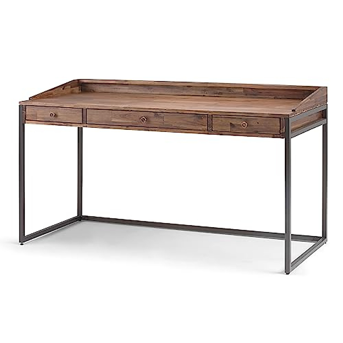SIMPLIHOME Ralston SOLID ACACIA WOOD Modern Industrial 60 Inch Wide Writing Office Desk in Rustic Natural Aged Brown, For the Office Desk, Writing Table, Workstation and Study Table