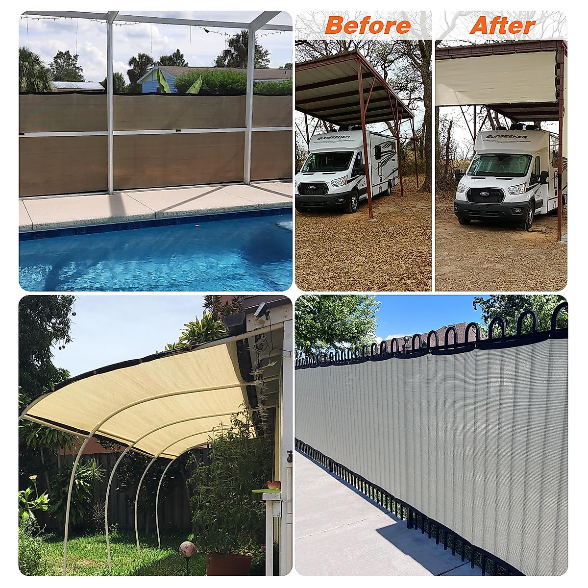 TANG Privacy Fence Screen Light Gray 6'x19'10" Heavy Duty Commercial Windscreen Residential Fence Netting Fence Cover 88% Privacy Blockage with Excellent Airflow 3 Years Warranty