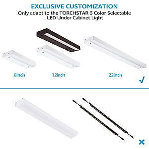 TORCHSTAR 3.3FT Extension Cable, Under Cabinet Light Extension Cable, Interconnect Cable, Male to Female, Pack of 2