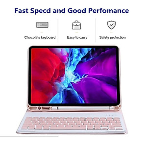 Casefromme for iPad 9th Gen(2021)/7th 8th Generation 10.2-inch Keyboard Leather Case,Wireless Bluetooth Removable Keyboard with Slim Folio Cover for iPad 10.2"(Rose Gold)