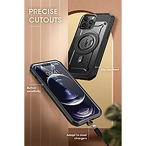 SUPCASE Unicorn Beetle Pro Mag Case for iPhone 13 Pro Max (2021 Release) 6.7 Inch, Compatible with MagSafe Full-Body Rugged Belt-Clip Case with Built-in Screen Protector & Kickstand (Space Gray)