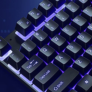 Wired Gaming Keyboard,RGB Backlit USB Gaming Keyboard,104 Keys Ergonomic Computer Keyboard,QWERTY Layout,for Home/Office/Laptop/Work/Gaming(Black)