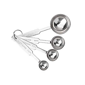 4Pcs Measuring Spoons Set, Premium Stainless Steel Metal Spoon Set, Tablespoon and Teaspoon, for Accurate Measure Liquid or Dry Ingredients, for Cooking Baking, Dishwasher Safety
