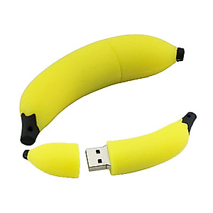 8GB Banana Shape USB Sticks USB 2.0 Flash Drive Thumb Drive USB Drive Memory Stick USB Stick Flash Disk U Disk USB Disk with Chain (Yellow)