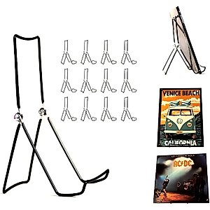 Made in USA 12-Pack Sturdy & Durable Adjustable Metal Easels to Display Books, Frames, Comics, Plates & More - Unique on The Market
