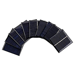 SUNYIMA 10Pcs 3V 120mA Micro Solar Panels Cells DIY Solar Epoxy Plate Electric Toy Materials Photovoltaic Cells Charger 60mmx55mm/2.36"x2.16"