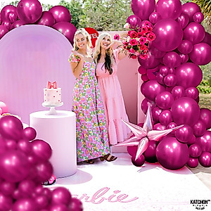 KatchOn, Hot Pink Chrome Balloons Set - 18 Inch Pack of 90 | Fuschia Pink Balloons for Hot Pink Birthday Decorations | Fuchsia Balloons, Chrome Hot Pink Balloons for Anniversary, Bachelorette Party