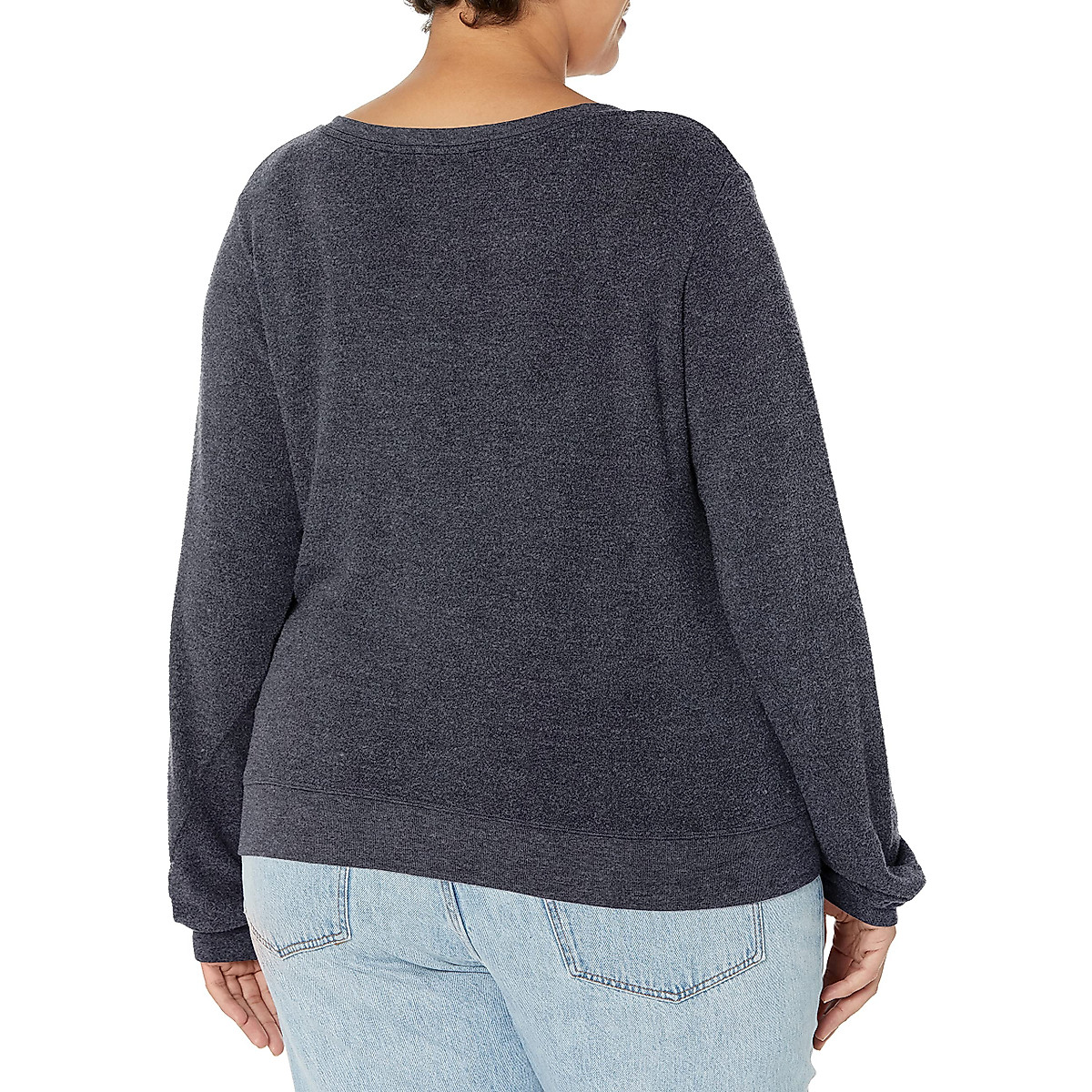 Wildfox Women's Deep V-Neck Baggy Beach Sweatshirt, Clean Black, X-Large