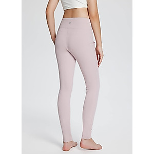 BALEAF Youth Girls Fleece Lined Leggings Winter Warm High Waisted Kids Athletic Pants Hiking Running Yoga Light Purple M