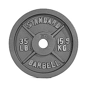 CAP Barbell Olympic 2-Inch Weight Plate, Gray, 35 LBS