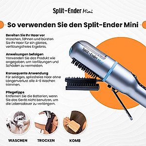 Split-Ender Mini - The Original Cordless Split End Hair Trimmer Automatic 3 AAA Battery Home Care Clipper 2-in-1 for Dry Damaged Splitting Broken Brittle Straight Curly Frizzy Beauty Styling - Blue
