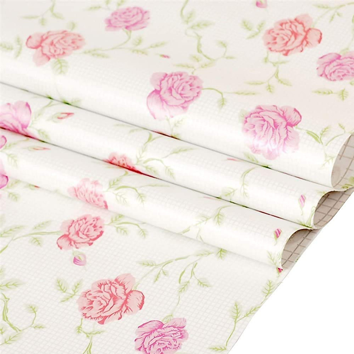 HOYOYO 17.8 x 78 Inches Self-Adhesive Shelf Liner, Self-Adhesive Shelf Liner Dresser Drawer Contact Paper Wall Sticket Home Decoration,Rose Vine