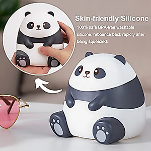 MIVANI Night Light for Kids, Panda Gifts, Cute LED Lamps for Teen Girls Bedroom, Timer Auto Shutoff, AAA Battery Operated, Silicone Animal Nightlight for Baby Nursery, Toddler Boy, Kawaii Room Decor