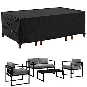 WOMACO Patio Furniture Cover for 4 Pieces Set, Waterproof Outdoor Garden Cover for 4 Piece Furniture Sets, Heavy Duty Veranda Small Table Chairs Set Covers