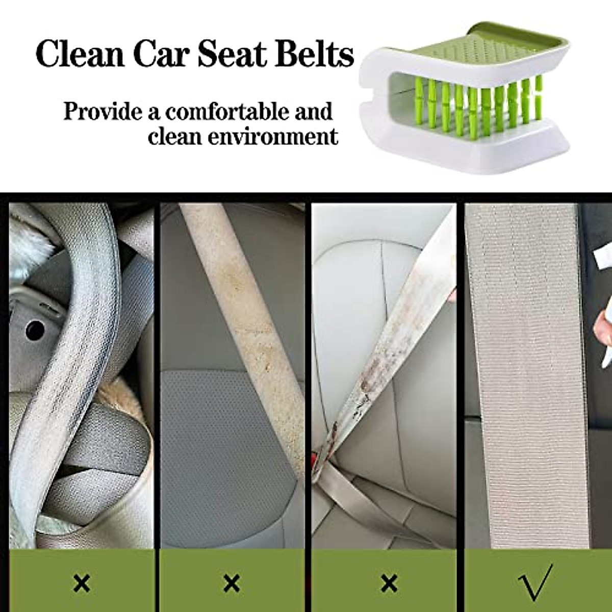 BxuxJar Car Seat Belt Cleaning Brush—Car Washing Tool Double Sided U Type Openable Cleaning Brush,Car Detailing Supplies&Car Cleaning Supplies