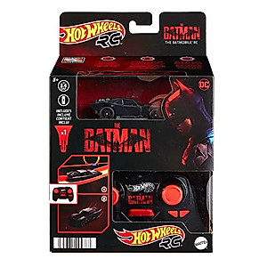 Hot Wheels Rc Batmobile From the Batman Movie in 1:64 Scale, Remote-Control Toy Car, Works On & Off Track