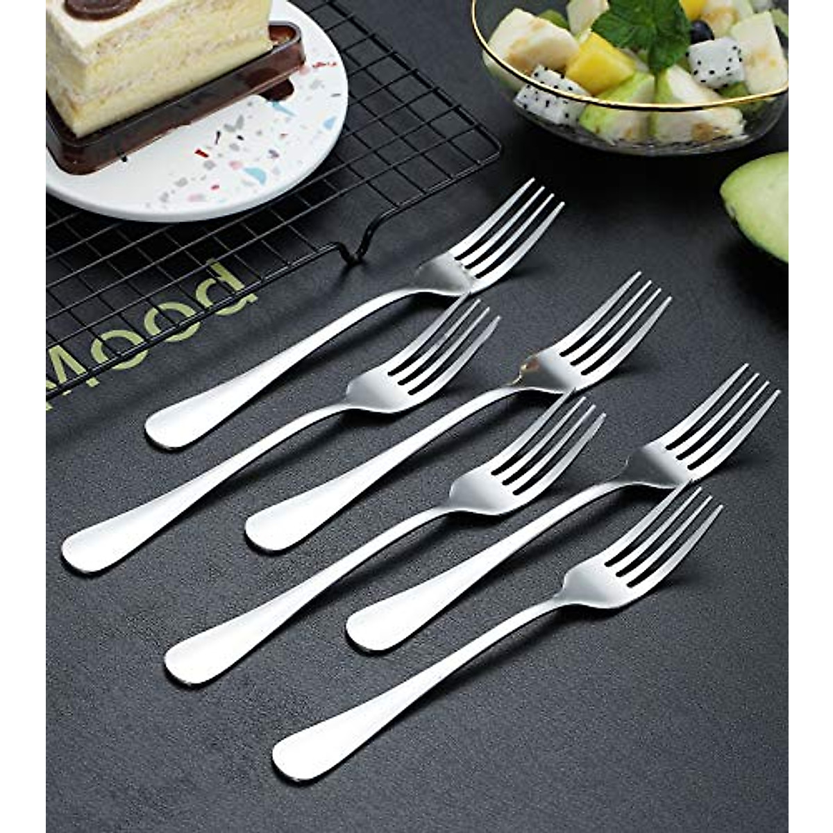 Kyraton Dinner Fork 6 Pieces, Stainless Steel 8.17 Inch Forks Silverware, Table Forks Set of 6