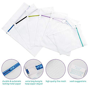 Wanapure 9Pcs Mesh Laundry Bag for Delicates, Lingerie Bags for Laundry - (1 Large & 4 Medium & 2 Small & 2 Bra Bags) for Garment, Underwear, Sock, Baby Clothes, Sweater, Travel, Washing Machine