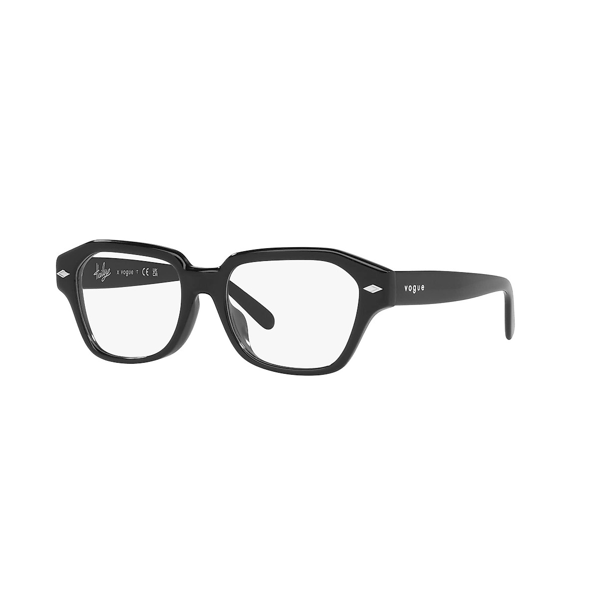 Vogue Eyewear Women's VO5447F Low Bridge Fit Square Prescription Eyewear Frames, Black/Demo Lens, 51 mm