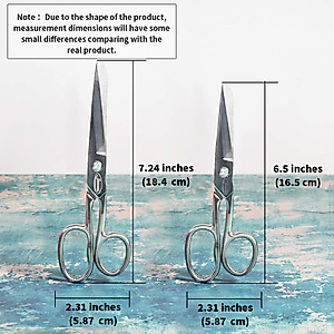 Newness Fabric Scissors, Heavy Duty All Metal Stainless Steel Craft Scissors, Multi-Purpose Professional Sharp Shears for Tailor Dressmaker Craft Cutting Cloth Leather Canvas Denim Paper, 6.5 Inch