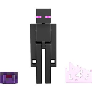 Mattel Minecraft Enderman Action Figure, 3.25-in, with 1 Build-a-Portal Piece & 1 Accessory, Building Toy Inspired by Video Game, Collectible Gift for Fans & Kids Ages 6 Years & Older