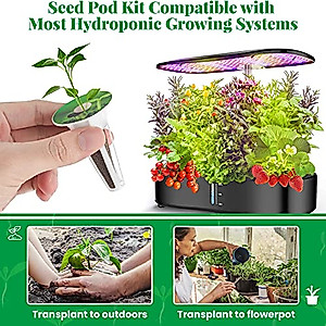 142 Pack Seed Pod Kit Compatible with AeroGarden, Hydroponics Garden Accessories for Growing System, Grow Anything Kit with 30 Grow Sponges, 30 Baskets, 50 Labels, 30 Domes, 2 Nutrient Plant Food