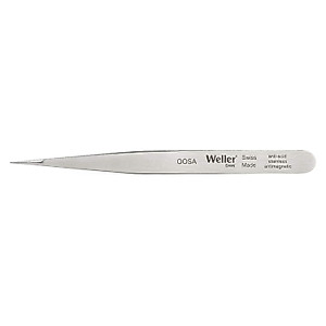 Weller Erem OOSA Stainless Steel Straight Fine Point Anti Magnetic Tweezer, 4.75" Overall Length