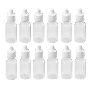 ericotry 12 PCS 30ml 1oz Empty Refillable Ldpe Plastic Squeezable Eye Dropper Bottles Portable Eye Liquid Dropper Container with Screw Caps and Plugs Essential Oil Container