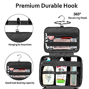 ZPP Toiletry Bag for women, Hanging Toiletry Bags, Water-resistant Makeup Travel Bags, Large Capacity Travel Bag, Organizer for Full-Sized Shampoo, Conditioner-Perfect Gifts for Women（black）…