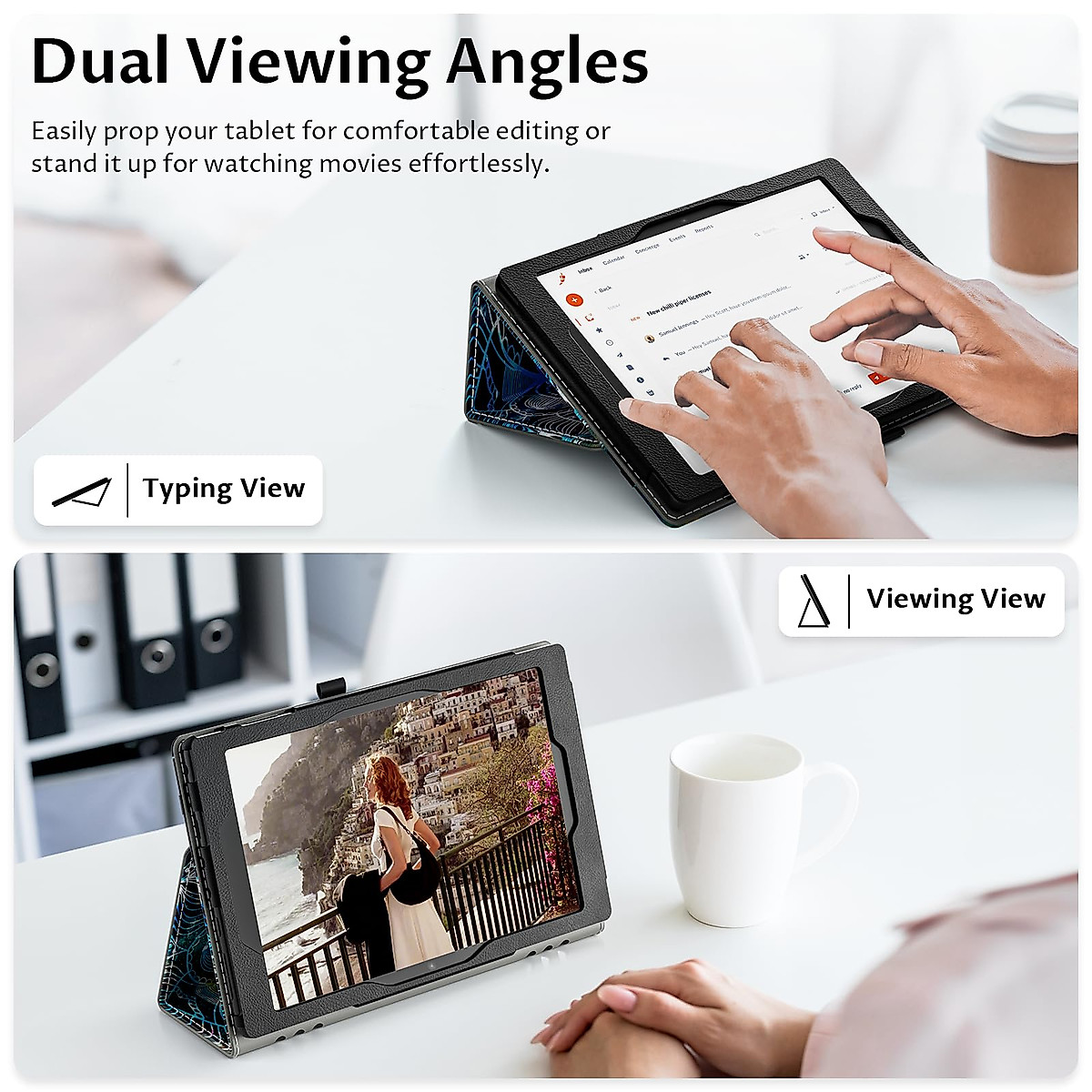 VORI Case for All-New Amazon Kindle Fire HD 10 Tablet (13th/11th Generation 2023/2021 Release) and Fire HD 10 Plus 10.1" - Slim Folding Stand Folio Cover with Auto Wake/Sleep & Hand Strap, Mandala