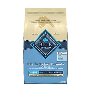 Blue Buffalo Life Protection Formula Natural Puppy Dry Dog Food, Chicken and Brown Rice 34-lb