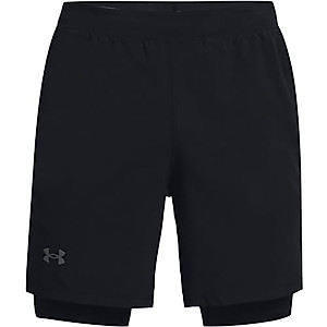 Under Armour Men's Launch Run 7-Inch 2-in-1 Shorts , Black (001)/Reflective , X-Large