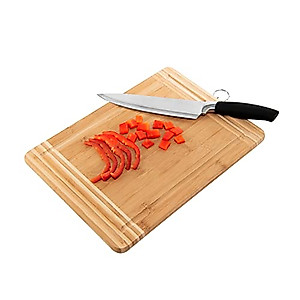 Kitchen Details Bamboo Cutting Board | Medium | Dual Sided Surface | Ultra Thick | Cut Resistant | Drip Edge