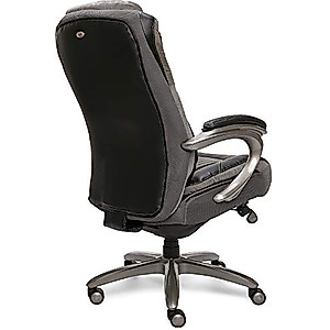 Serta Big and Tall Smart Executive Office ComfortCoils, Ergonomic Computer Chair with Layered Body Pillows, Big & Tall, Adjustable Height, Faux Leather, Black and Gray