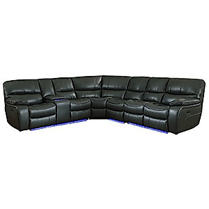 Homelegance 4 Piece Pecos Power Reclining Sectional with LED, Gray