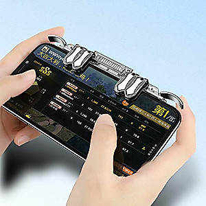 DragonPad 6 Finger Controller Trigger Game Fire Button Handle Gamepad for PUBG iOS Android As Shown