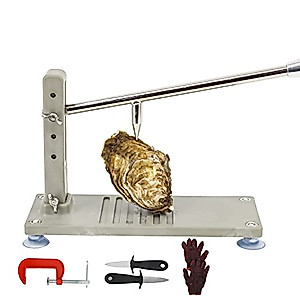 Patioer Oyster Shucker, Oyster Opener Tool Set, Oyster Clam Opener Machine with Oyster Shucking Knife Set, Gloves and G-Clip