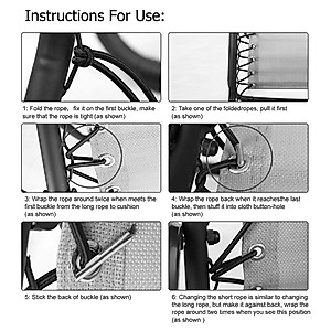 SunnyZoo Professional Replacement Cords for Zero Gravity Recliner Repair Tool for Lounge Chair(Brown-8Cords)