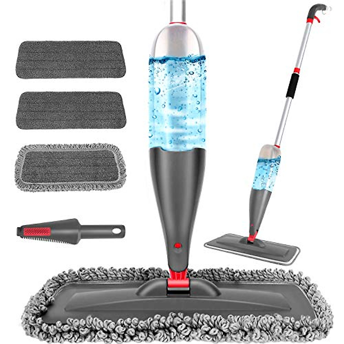 Spray Mop for Floor Cleaning with 3pcs Washable Pads - Wet Dry Microfiber Mop with 800 ml Refillable Bottle for Kitchen Wood Floor Hardwood Laminate Ceramic Tiles Floor Dust Cleaning