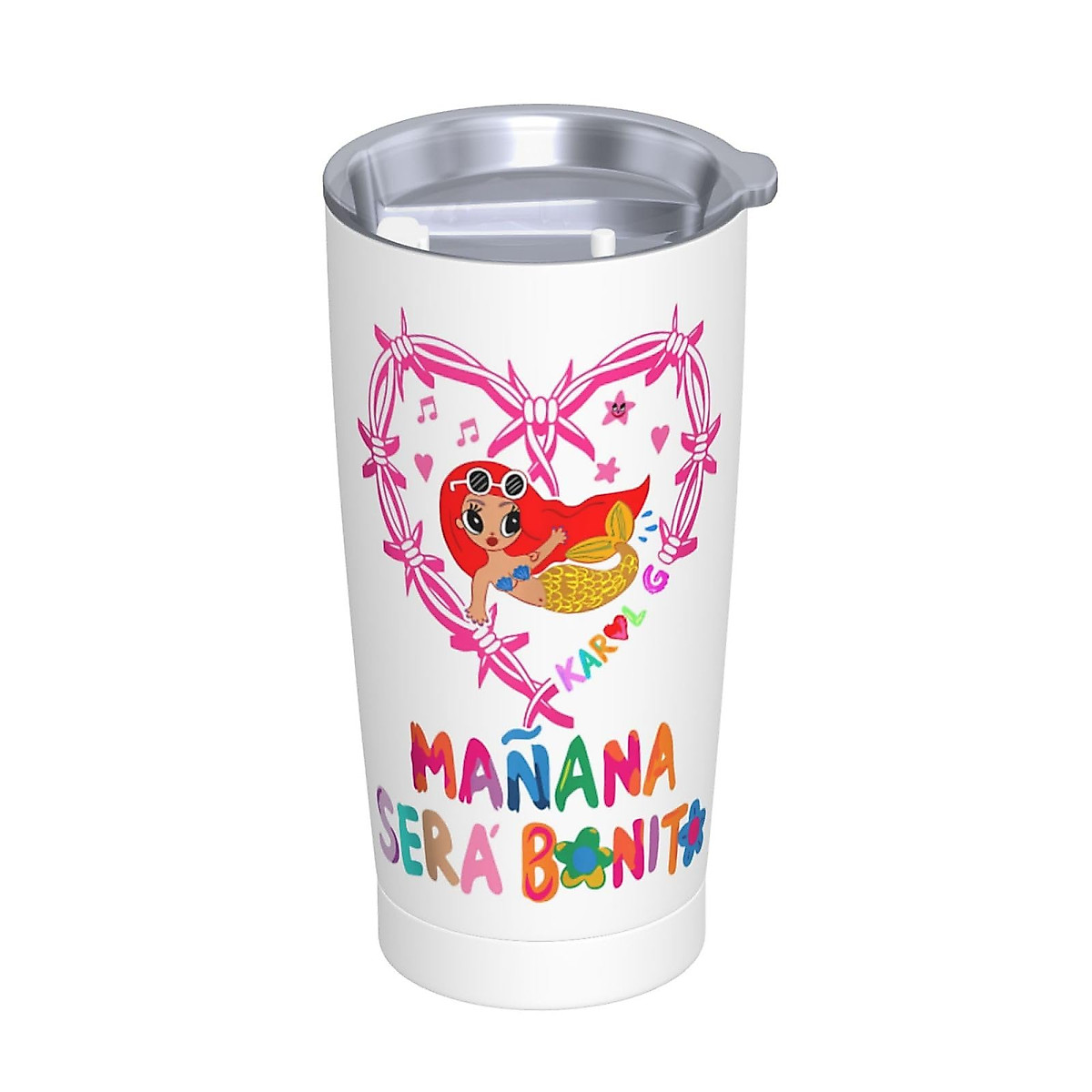 Kiserjens Stainless Steel Insulated Tumbler Vacuum Water Bottle Travel Cup Coffee Mug With Straw,Lid and Brush 20 oz