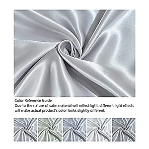 Pack of 2 Satin Pillowcases for Hair and Skin, Satin Pillow Cases Set of 2 Pillow Cover with Envelop Closure (King, Silver)