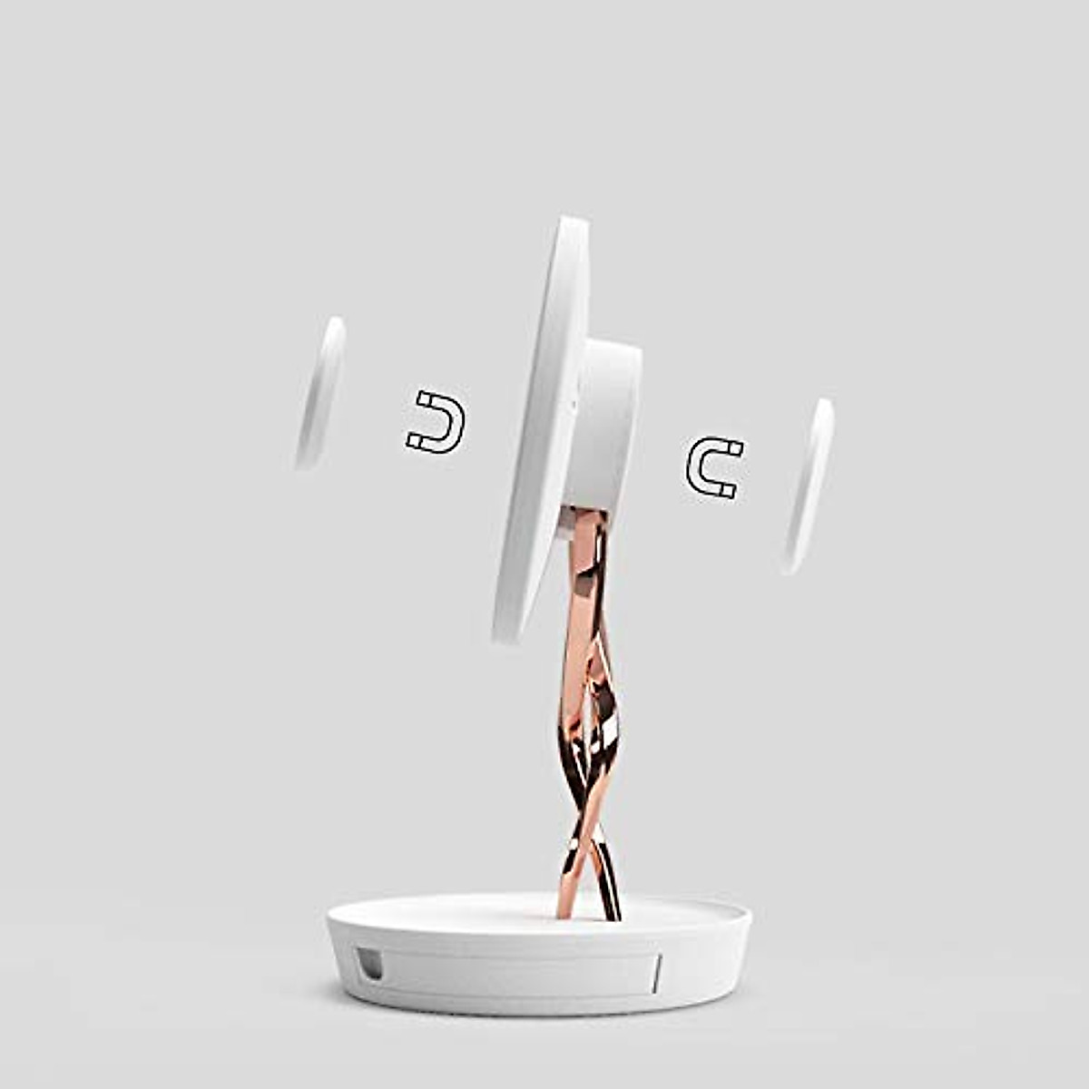 LIMEI-ZEN Lighted Makeup Mirror, 22 LED Cosmetic Mirror Touch Screen Dimming 45° Rotation with Stand Charging Vanity Mirror USB Charging with Lithium Battery Mirrors