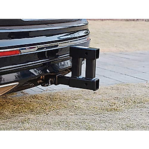 TOPTOW 64191HP Dual Hitch Receiver Extension Adapter 2 inch Towing and Bicycle Cargo Extender, Hitch Pin Included